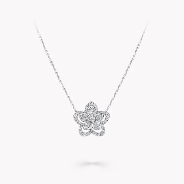 Graff Wild Flower Diamond Pendant Necklace - White Gold
