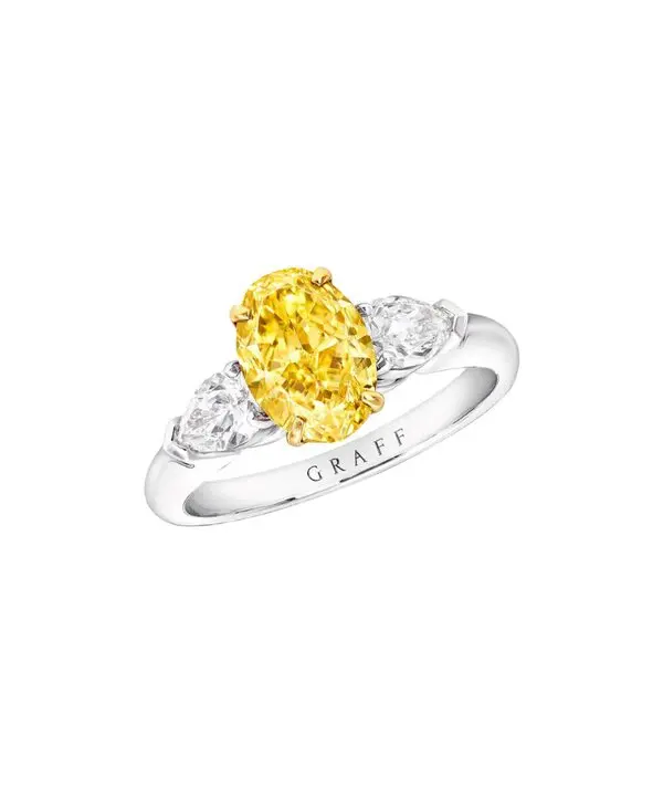 Graff Promise Oval Diamond Engagement Ring - Platinum And Yellow Gold