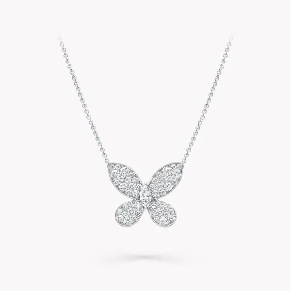 Graff Pavé Butterfly Diamond Pendant - White Gold