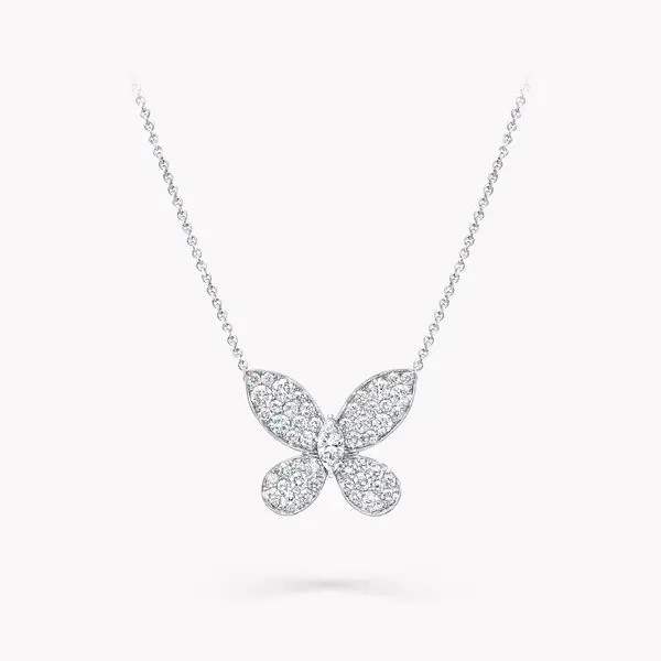 Graff Pavé Butterfly Diamond Pendant - White Gold