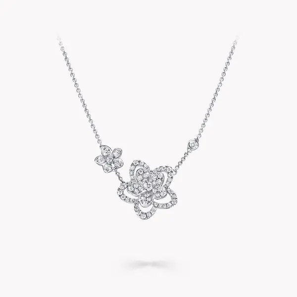 Graff Wild Flower Double Diamond Pendant - White Gold