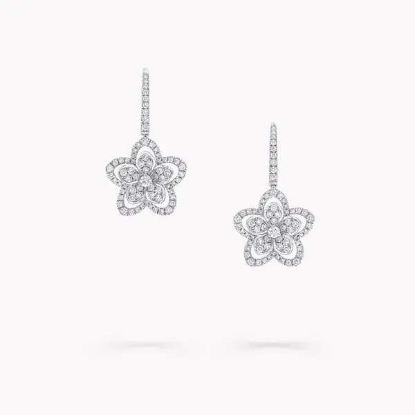 Graff Wild Flower Diamond Earrings - White Gold