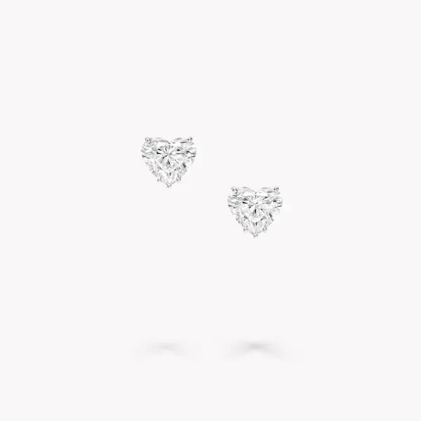 Graff Classic Diamond Heart Stud Earrings - Platinum And White Gold