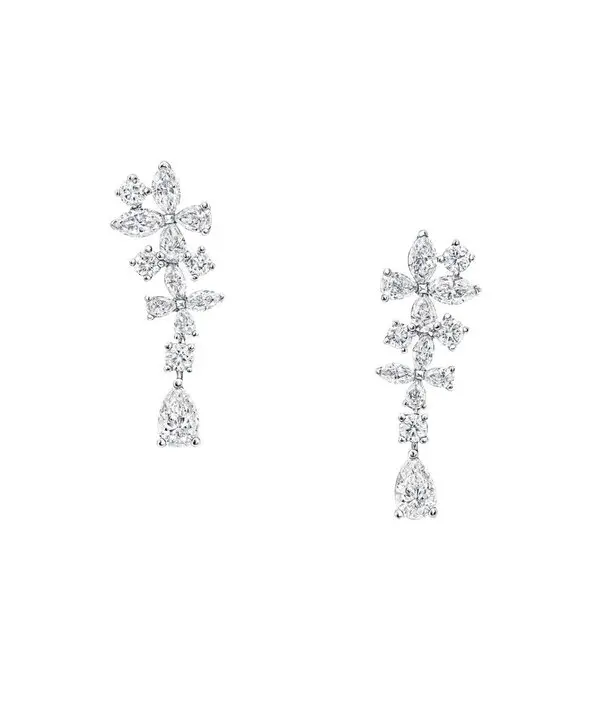 Graff Classic Butterfly Diamond Drop Earrings - White Gold