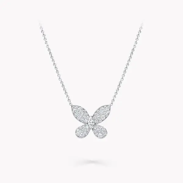 Graff Pavé Butterfly Small Diamond Pendant - White Gold