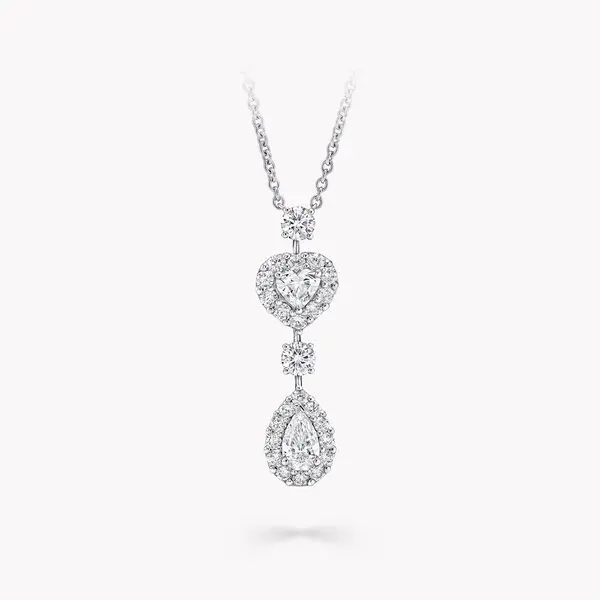 Graff Icon Heart And Pear Shape Diamond Drop Necklace - White Gold