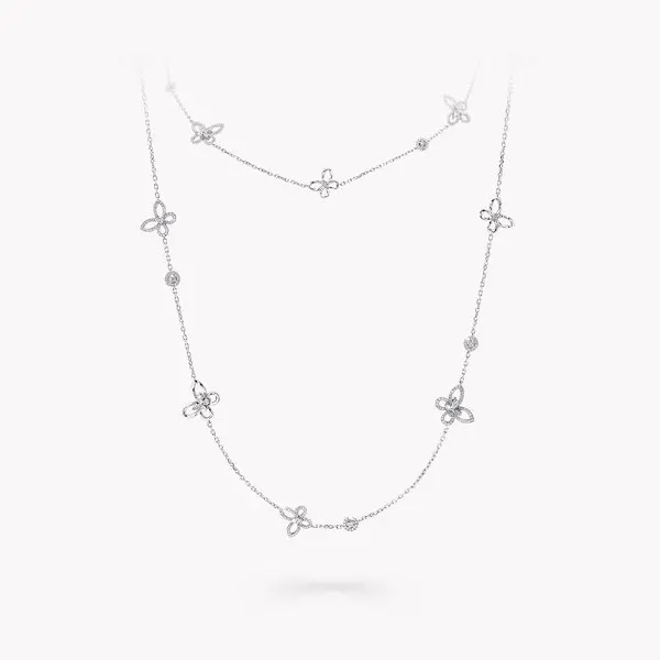 Graff Butterfly Silhouette Diamond Necklace - White Gold