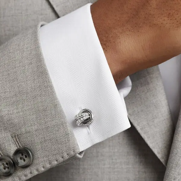 Graff Love Knot Diamond Cufflinks - White Gold