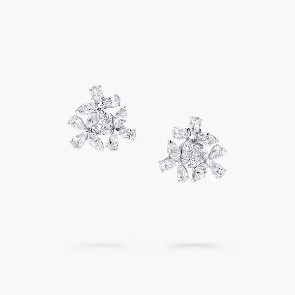 Graff Triple Classic Butterfly Diamond Earrings - White Gold