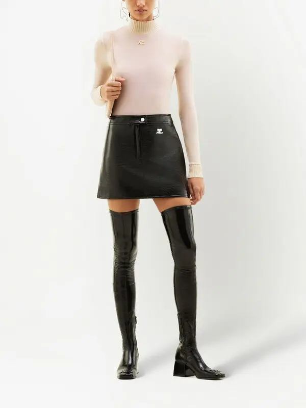 COURREGES Vinyl Mini Skirt - Black