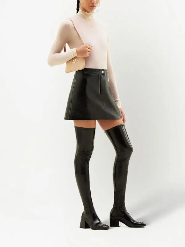 COURREGES Vinyl Mini Skirt - Black