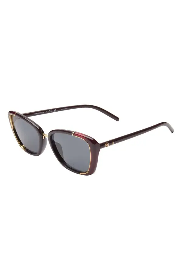Tory Burch 54mm Cat Eye Sunglasses - Burgundy | Editorialist display picture 2