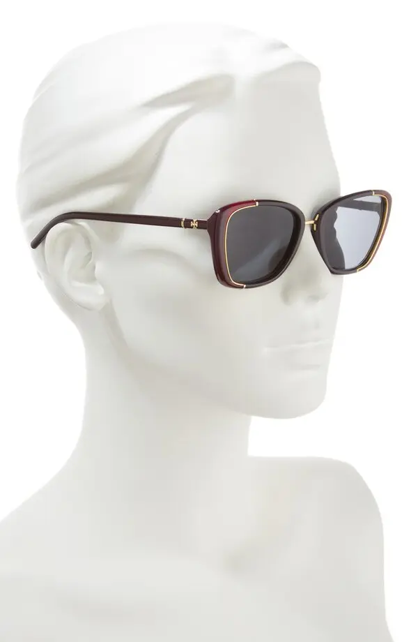 Tory Burch Dark Burgundy Cat-Eye Sunglasses Tory Burch Eleanor 54MM Cat-Eye Sunglasses | Saks Fifth Avenue main image 4