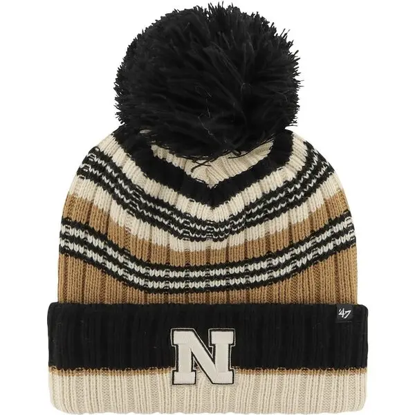 '47 Nebraska Huskers Barista Cuffed Knit Hat With Pom - Khaki