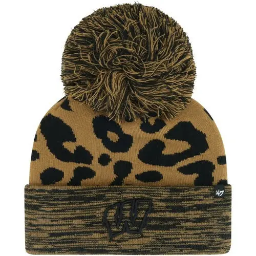 '47 47 Wisconsin Badgers Rosette Cuffed Knit Hat With Pom - Brown