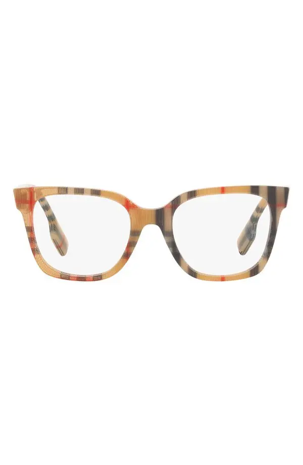 Burberry Evelyn 52mm Square Optical Glasses - Rubber/ Gunmetal