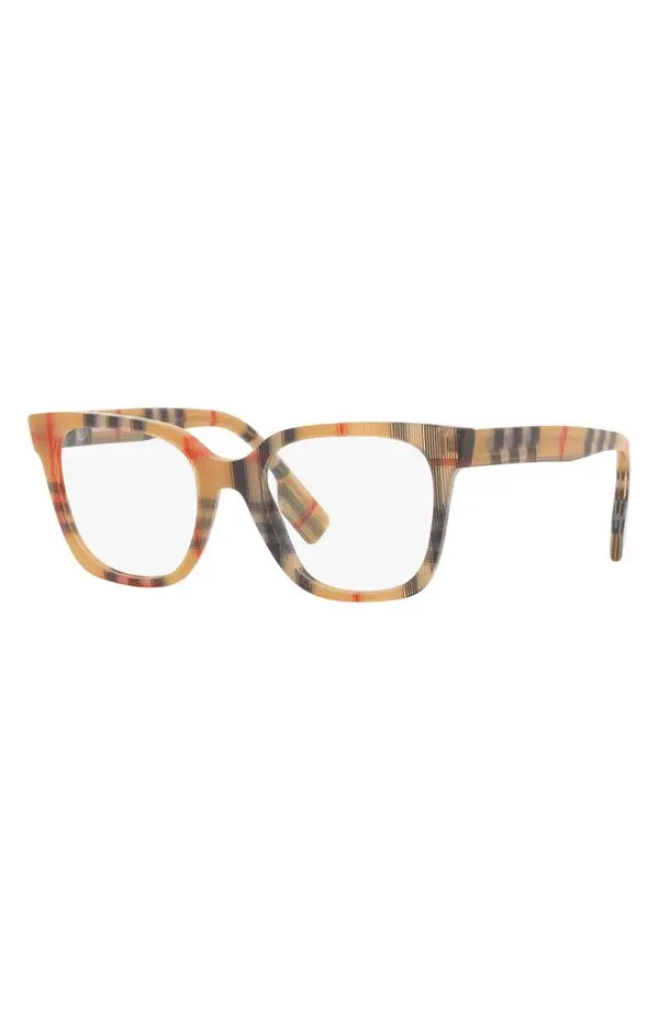 Burberry Evelyn 52mm Square Optical Glasses - Rubber/ Gunmetal
