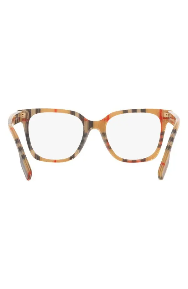 Burberry Evelyn 52mm Square Optical Glasses - Rubber/ Gunmetal