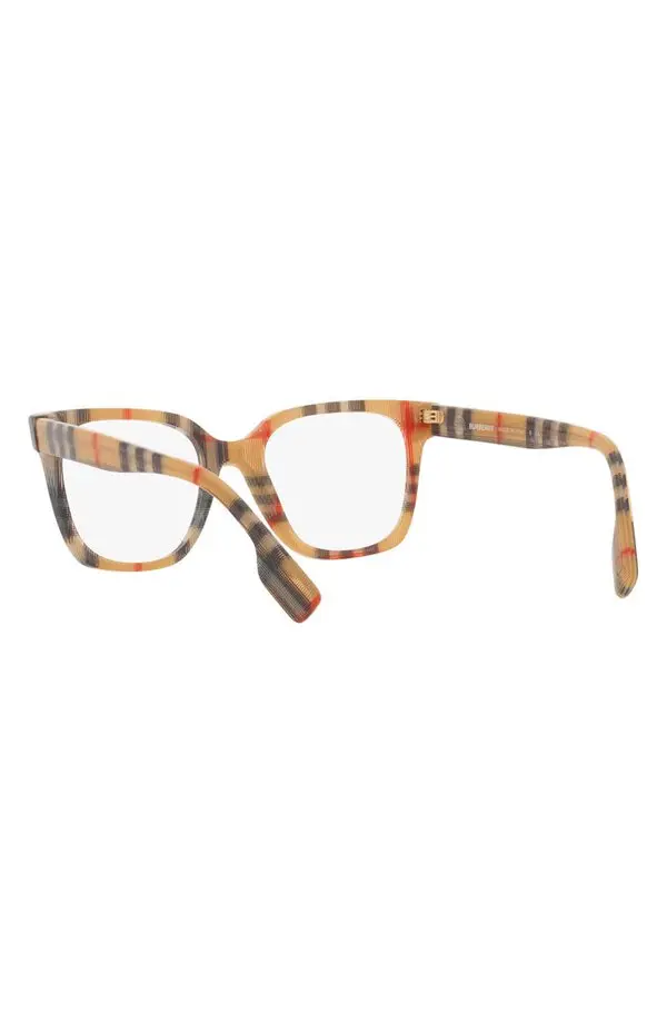 Burberry Evelyn 52mm Square Optical Glasses - Rubber/ Gunmetal