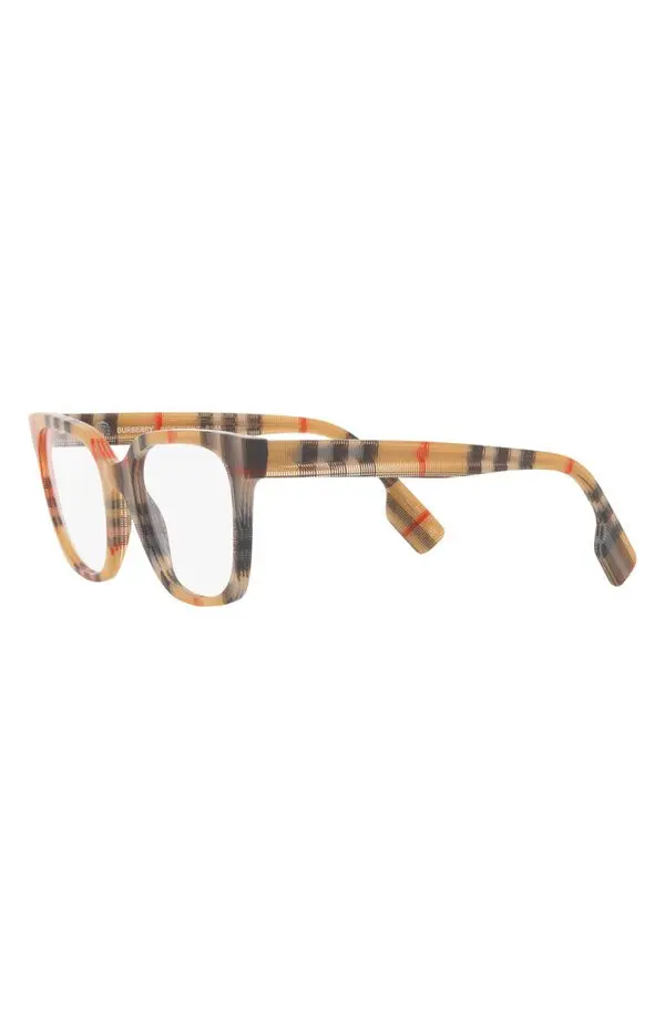 Burberry Evelyn 52mm Square Optical Glasses - Rubber/ Gunmetal
