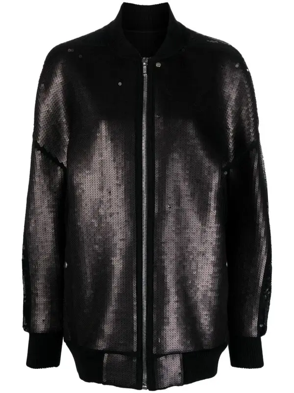 Rick Owens Peter Sequin-embellished Bomber Jacket - Black