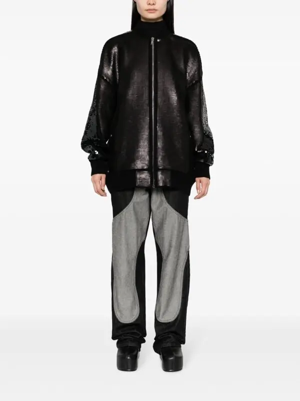 Rick Owens Peter Sequin-embellished Bomber Jacket - Black