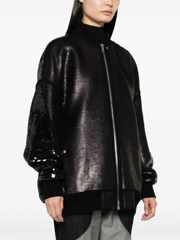 Rick Owens Peter Sequin-embellished Bomber Jacket - Black
