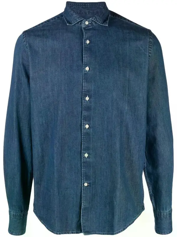 DEPERLU Spread-collar Cotton Shirt
