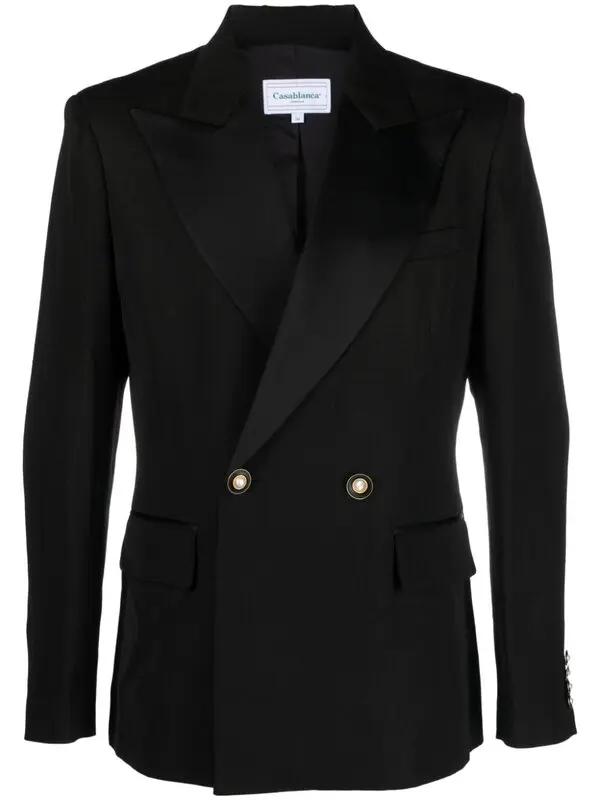 Casablanca Peak-lapels Double-breasted Blazer - Black