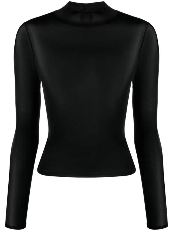 COURREGES Logo-appliqué Fine-knit Top - Black