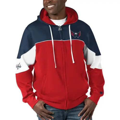STARTER Navy Washington Capitals Power Forward Full-zip Hoodie