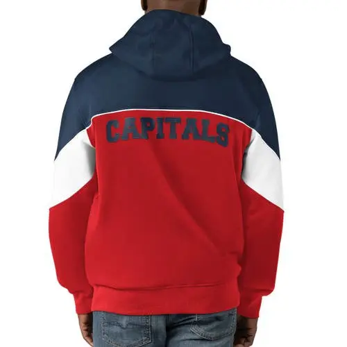 STARTER Navy Washington Capitals Power Forward Full-zip Hoodie