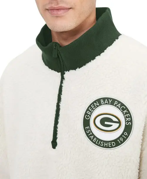 Tommy Hilfiger Green Bay Packers Sherpa Quarter-zip Sweatshirt