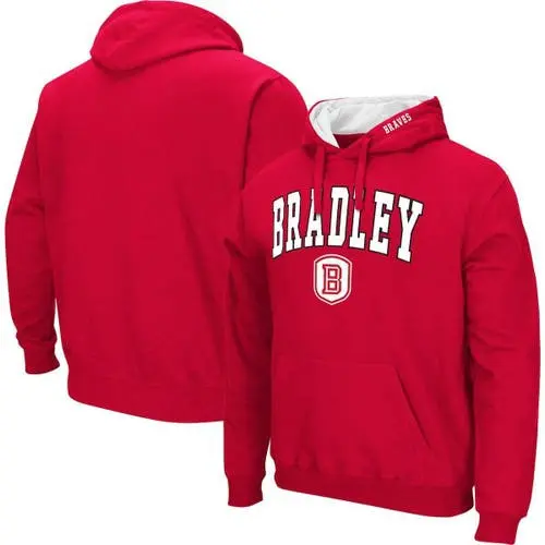 COLOSSEUM Bradley Braves Arch & Logo 3.0 Pullover Hoodie