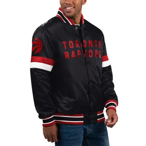 STARTER Toronto Raptors Home Game Satin Full-snap Varsity Jacket