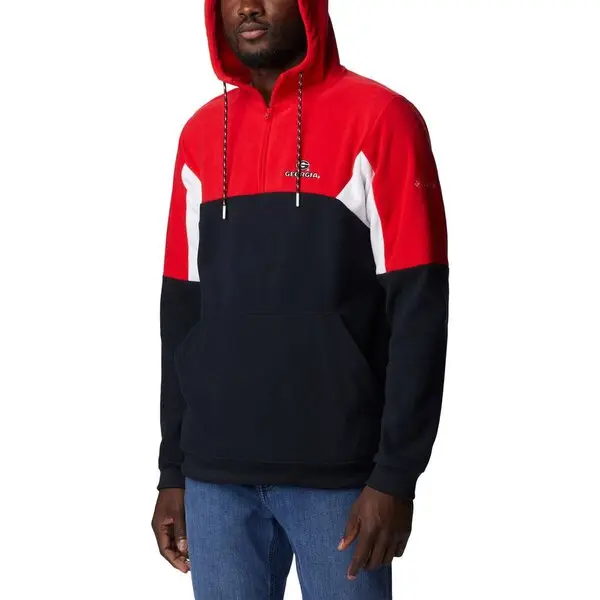 Columbia Georgia Bulldogs Lodge Quarter-zip Hoodie - Black