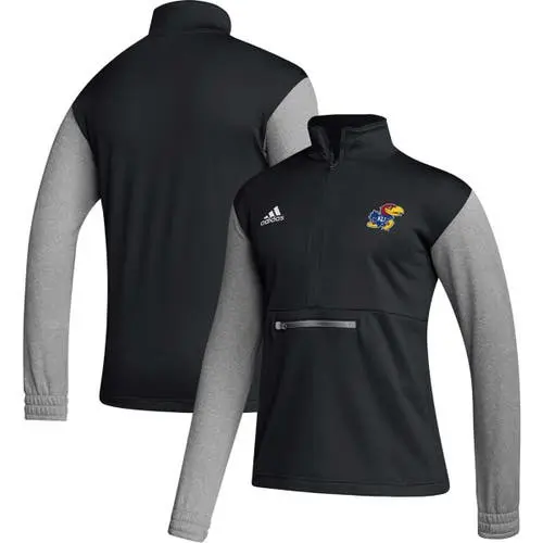 Adidas Kansas Jayhawks Sideline Aeroready Half-zip Top