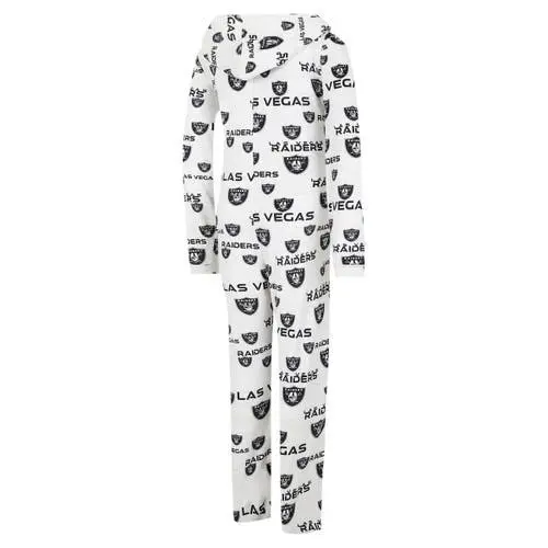CONCEPTS SPORT Las Vegas Raiders Docket Hoodie Full-zip Union Suit By - Cream