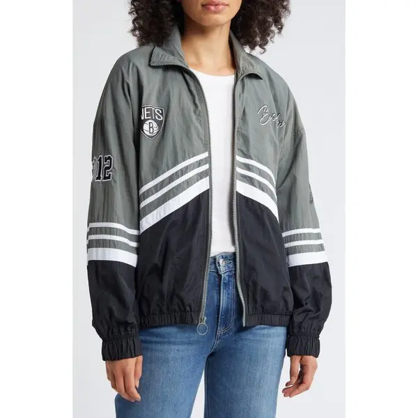 WEAR BY ERIN ANDREWS Brooklyn Nets Vintage Full-zip Windbreaker