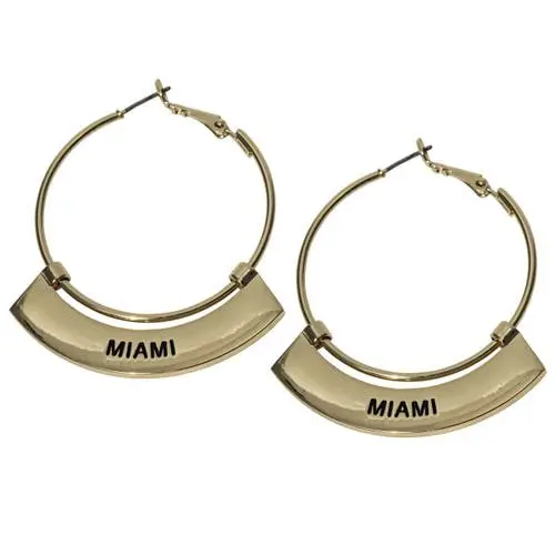 SHELBY & GRACE Miami Hurricanes Weller Hoop Earrings