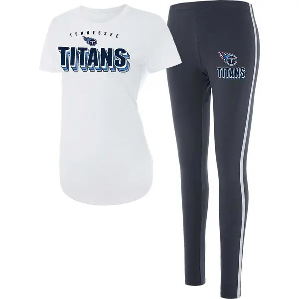 CONCEPTS SPORT Charcoal Tennessee Titans Sonata T-shirt & Leggings Set - White