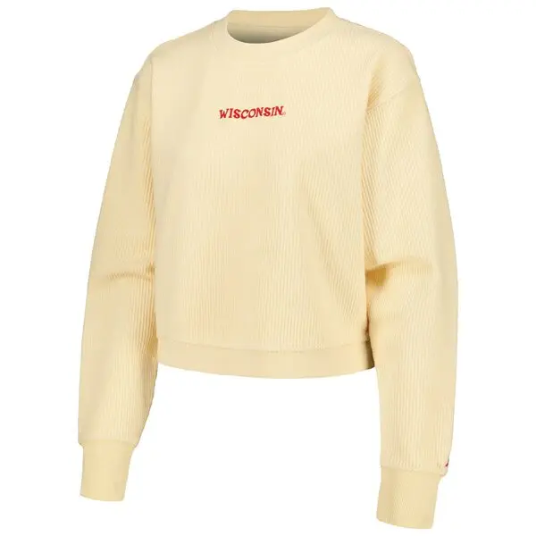 LEAGUE COLLEGIATE WEAR Wisconsin Badgers Timber Cropped Pullover Sweatshirt