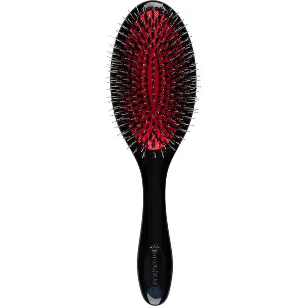 DENMAN D81m Medium Style & Shine Nylon & Natural Boar Bristle Finishing Brush - Boar Bristles Black