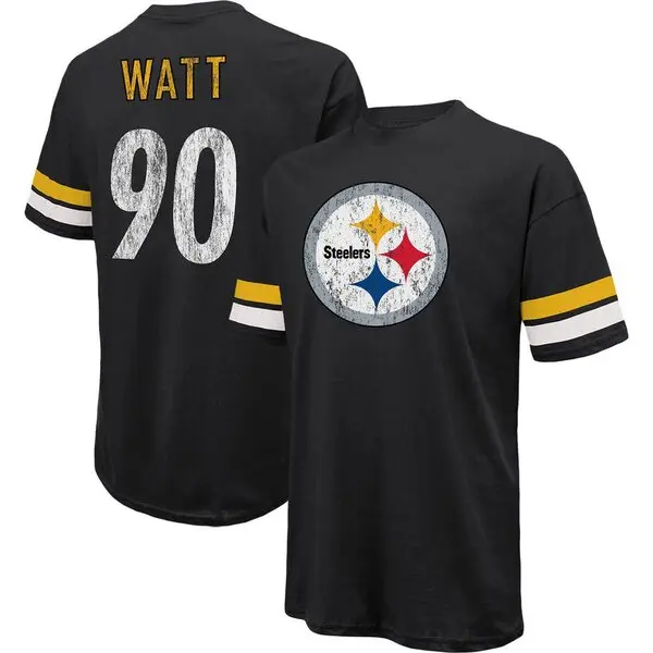 MAJESTIC THREADS T.j. Watt Pittsburgh Steelers Name & Number Oversize Fit T-shirt - Black