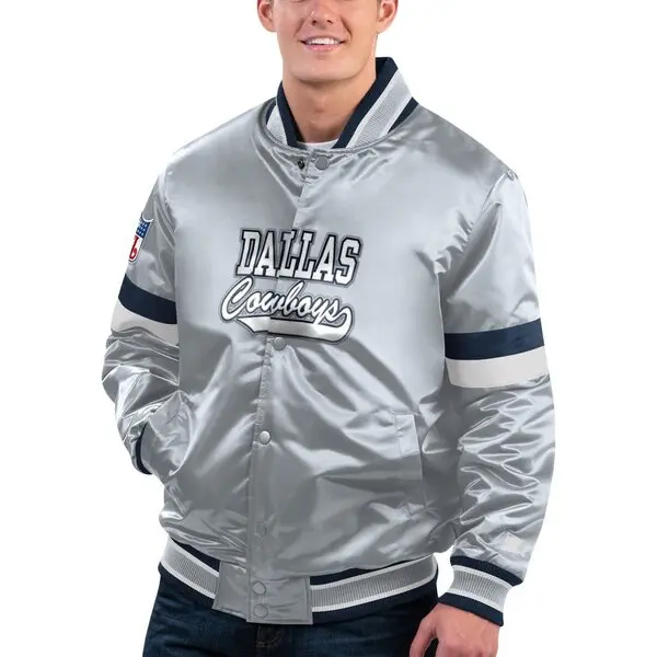 STARTER Dallas Cowboys Home Game Satin Full-snap Varsity Jacket