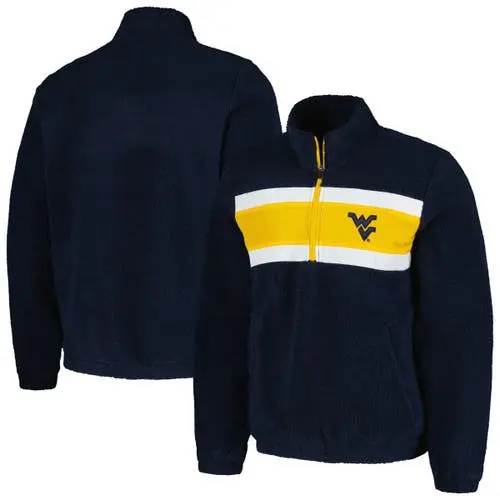 G-III SPORTS BY CARL BANKS West Virginia Mountaineers Pinch Runner Half-zip Top - Navy