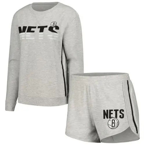 CONCEPTS SPORT Brooklyn Nets Cedar Long Sleeve T-shirt & Shorts Sleep Set