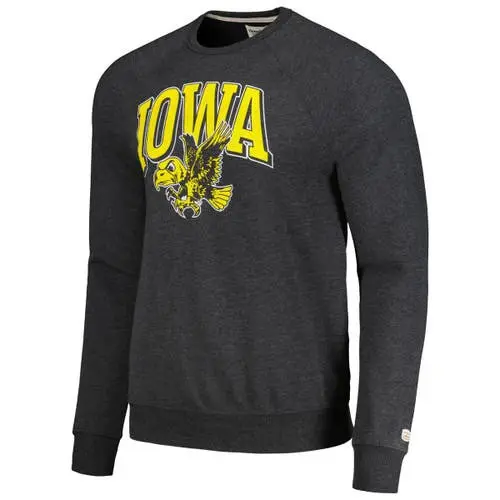 HOMEFIELD Iowa Hawkeyes Tri-blend Crewneck Pullover Sweatshirt