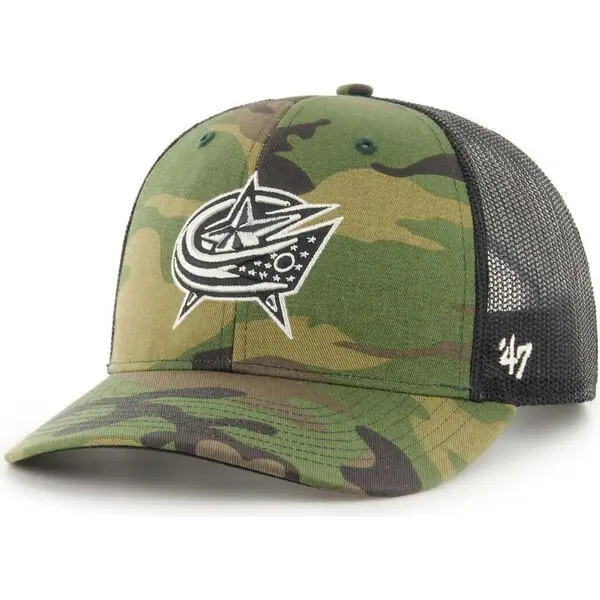 '47 Columbus Blue Jackets Trucker Adjustable Hat - Camo