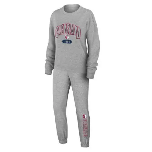 WEAR BY ERIN ANDREWS Cleveland Guardians Knitted Lounge Set By - Gray